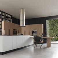 China Modern Solid Wood Kitchen Cabinets with Melamine Finish 18mm Island Set for sale