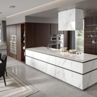 China Wholesale Engineered Wood Veneer Kitchen Cabinets Contemporary Style For Modern Constructions for sale