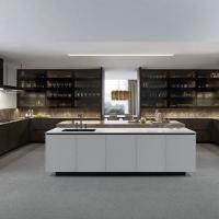 China Custom Wood Kitchen Cabinets Trade Modern Fitted Complete Kitchens Design Units for sale