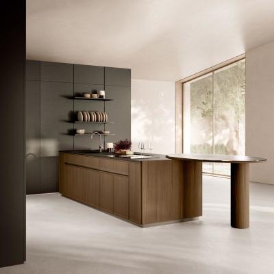 China Custom Modern Kitchen Wall Cabinet with Natural Wood Veneer Door Panel 18mm for sale