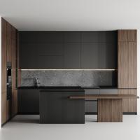 China Custom Modular Lacquer Kitchen Cabinets with Island Solid Wood 18mm Plywood for sale