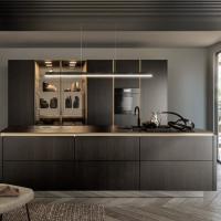 China Custom Modern Flat-Pack Kitchen Cabinets 18mm MDF with Glass Door Sink for High-Rise Projects for sale