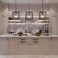 China Luxury White Kitchen Cabinets Solid Wood Walnut Flat Pack 18mm Carcass Soft Close Hinges for sale