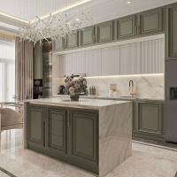 China Modern Luxury Oak Shaker Kitchen Cabinets with 18mm Plywood Carcass and Soft-Close Hinges for Villa for sale