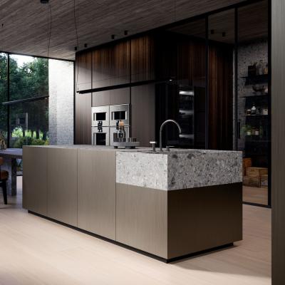 China Assembled Kitchen Cabinets Set Wood Contemporary Design with Sink 18mm Plywood Soft Close Hinges for sale