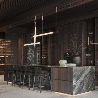 China Custom Large Kitchen Cabinet Set with Island Lacquer Finish Wooden Cupboard for Villa 18mm E1 Board for sale