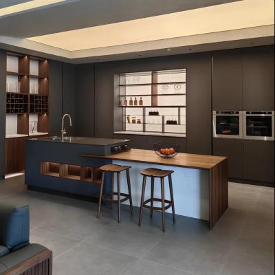 China Custom Glossy Kitchen Cabinets MDF 18mm E1 Grade Modular Luxury Home Furniture Direct Manufacturer for sale