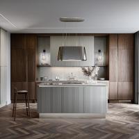 China Matte Black Wall Mounted Kitchen Cabinet with Pull Down Organizer 800mm LED Strip Soft Close Hinges for sale