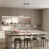 China Australia Project Cabinet Modular Machine to Make Pvc Solid Wood Kitchen Cabinets With Counter Top for sale
