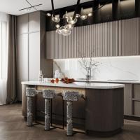 China Wholesale PVC Modern Modular Kitchen Cabinet Set Solid Wood 18mm Moisture Resistant for sale