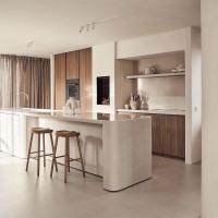 China Custom Sintered Stone Lacquered Modular Kitchen Cabinets Modern Design 1200mm for sale