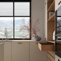 China Luxury Modern Flat Panel Melamine Kitchen Cabinets Set 18mm E1 Grade Custom Sizes for sale