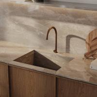 China Luxury Smart Kitchen Cabinets 18mm Melamine Particle Board for Villa Apartment Projects for sale