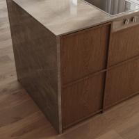 China Luxury Smart Kitchen Cabinets 18mm Melamine Particle Board for Villa Apartment Projects for sale