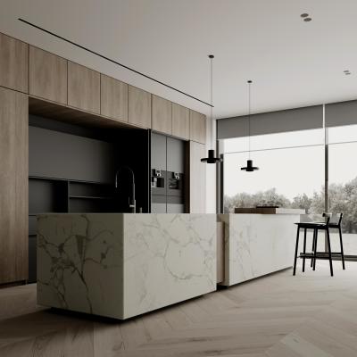 China Custom Luxury Solid Wood Kitchen Cabinets with Sink Island 1200mm Modern Design for sale