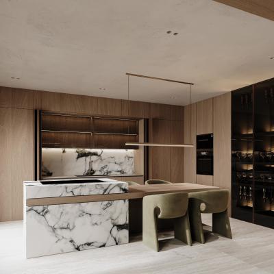 China Solid White Oak Veneer Shaker Kitchen Cabinets Modular Set with Soft Close Hardware 18mm for sale