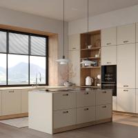 China Custom Melamine Kitchen Cabinets 18mm Board Soft Close Hinges for Individual House for sale