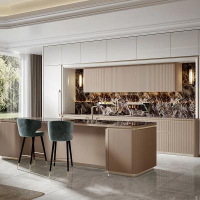 China Modern White PVC Kitchen Cabinet Set with Soft Close System for Apartment Customization for sale