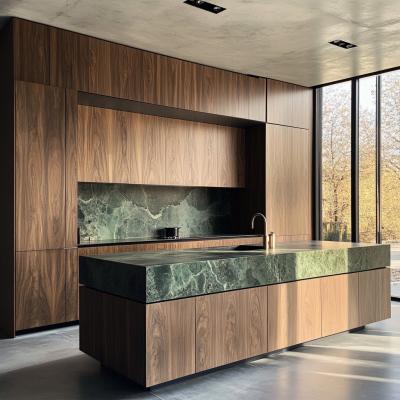 China Custom Italian Luxury Self Assemble Metal Wood Veneer Kitchen Pantry Cabinet 72 Inch for sale