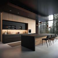 China Modern Lacquer Modular Kitchen Cabinet Island Melamine Carcase Granite Countertop 1200mm for sale