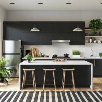 China Australian Kitchen Cabinet Wooden Modular Melamine Luxury Modern Kitchen Furniture Cabinets for Villa for sale