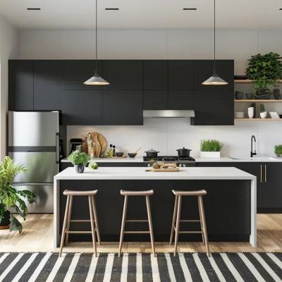 China Australian Kitchen Cabinet Wooden Modular Melamine Luxury Modern Kitchen Furniture Cabinets for Villa for sale