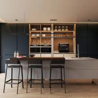 China Australian Kitchen Cabinet Wooden Modular Melamine Luxury Modern Kitchen Furniture Cabinets for Villa for sale