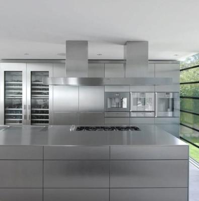 China 304 Stainless Steel Flat Pack Kitchen Cabinet Set Modular Furniture for Designer Projects for sale