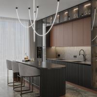 China Modern Lacquer Kitchen Cabinets with Stainless Steel Island Custom Sizes for Living Room for sale