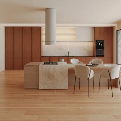 China Modern Solid Wood Finish Kitchen Cabinets Custom Home Furniture 18mm Plywood Carcass for sale