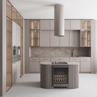 China Wholesale Modern Grey Mobile Freestanding Kitchen Sink Cabinet with Island 1200mm for Apartment for sale