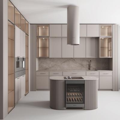 China Wholesale Modern Grey Mobile Freestanding Kitchen Sink Cabinet with Island 1200mm for Apartment for sale