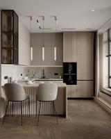 China Modern Melamine Kitchen Cabinets 18mm Custom Modular Pantry Contractor Kitchen Cabinets for sale