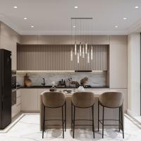 China Modern Melamine Kitchen Cabinets 18mm Custom Modular Pantry Contractor Kitchen Cabinets for sale