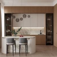 China Luxury Modern Wooden Kitchen Cabinets 18mm Plywood Custom Cupboard Units for Contemporary Homes for sale