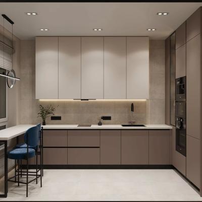 China 304 Stainless Steel Kitchen Cabinet with 5mm Aluminum Alloy Countertop Custom Design Waterproof Durable for sale