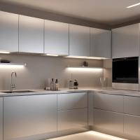China Aluminum European Style Kitchen Cabinet Set with Solid Wood Doors Customizable L Shape for sale