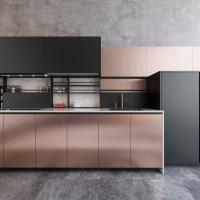 China Modular Stainless Steel Kitchen Cabinet with Sink 304 Grade Aluminum Frame Custom Island Design Made in China for sale