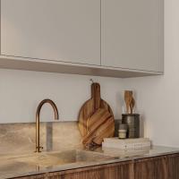 China Classic Oak Wood Veneer Kitchen Cabinets with Soft Close Hinges 18mm Plywood Carcass for sale