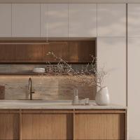 China Classic Oak Wood Veneer Kitchen Cabinets with Soft Close Hinges 18mm Plywood Carcass for sale