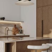 China Classic Oak Wood Veneer Kitchen Cabinets with Soft Close Hinges 18mm Plywood Carcass for sale