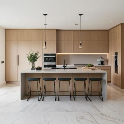 China Modern White Modular MDF Kitchen Cabinet 18mm Lacquer Finish Stainless Carcase Island Design with Sink Accessories for sale