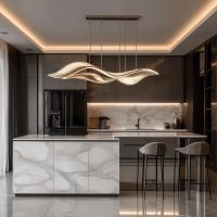 China Modern MDF Plywood Kitchen Cabinets Modular Design 18mm Door Panel 550mm Depth for sale