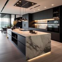 China Modern White Lacquer Kitchen Hanging Cabinets Custom Built-in Wall Units Set Furniture for sale