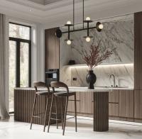 China Custom Antique Design Wood Kitchen Cabinets Minimalist Style with Countertop for Villa Projects for sale