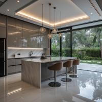 China PVC Modular Kitchen Cabinet with 304 Stainless Steel Sink 16mm Melamine Board for Minimalist Spaces for sale