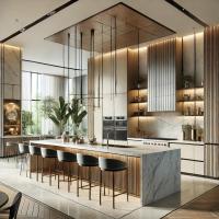 China Solid Ash Wood Kitchen Cabinets Light Brown 304 Stainless Steel Countertop Sink Apartment for sale