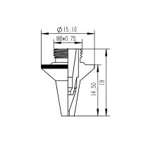 China LCKNN01/02 Professional Factory 0.8-4.0mm 19mm 15.1mm Nozzle M8 H19 D15 Single Double Layer Laser Tube Cutting Nozzle New for sale