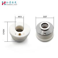 China D37 H24.3 M11mm Laser Ceramic Nozzle Holder New Condition Ceramic Cutting Machine Body for Hankwang HCH-S01201 Ceramic Rings for sale