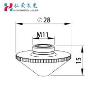 China LPTN01 D28 M11 H15 Copper Chrome Plated Fiber Laser Cutting Nozzle for Precitec WSX Han's Laser Head for sale